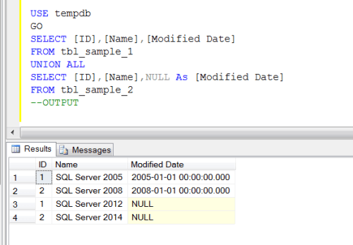 SQL SERVER – Fix – Error – 205 – All queries combined using a UNION, INTERSECT or EXCEPT ...