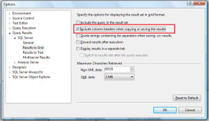 SQL SERVER – Include column header when copying or saving the results ...