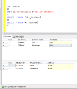 SQL SERVER – sp_refreshview – How to update the metadata of view | SQL ...