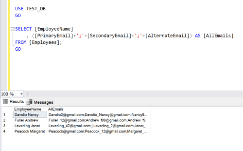 SQL Server – CONCAT_WS() Function | SQL Server Portal