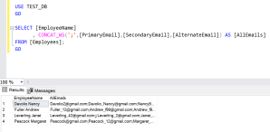 SQL Server – CONCAT_WS() Function | SQL Server Portal